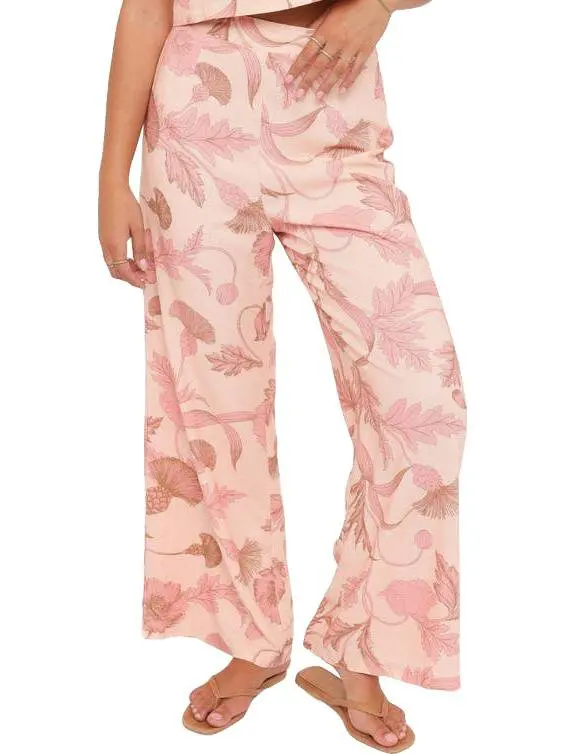 PETAL & PUP Brayden Print Wide Leg Pants - Pink Floral