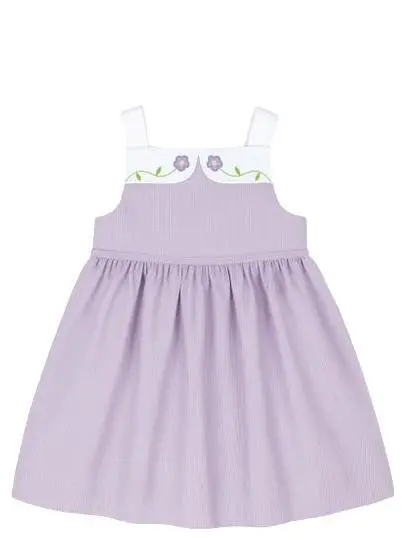 FLORENCE EISEMAN Pincord Dress With Floral Appliqu - Lavender/white