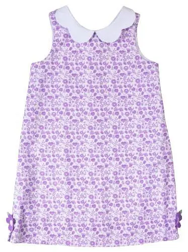FLORENCE EISEMAN Floral Print Pique Dress - Lavender/white