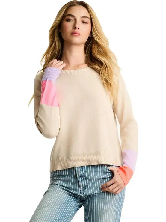 Lisa Todd Block Party Cotton Sweater - Almond