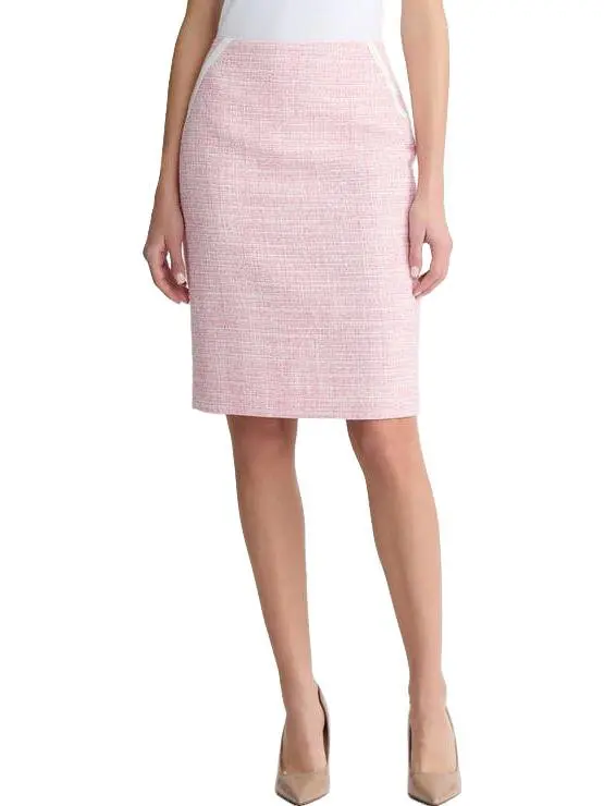 KASPER Textured Pencil Skirt - Pink Perfection Multi