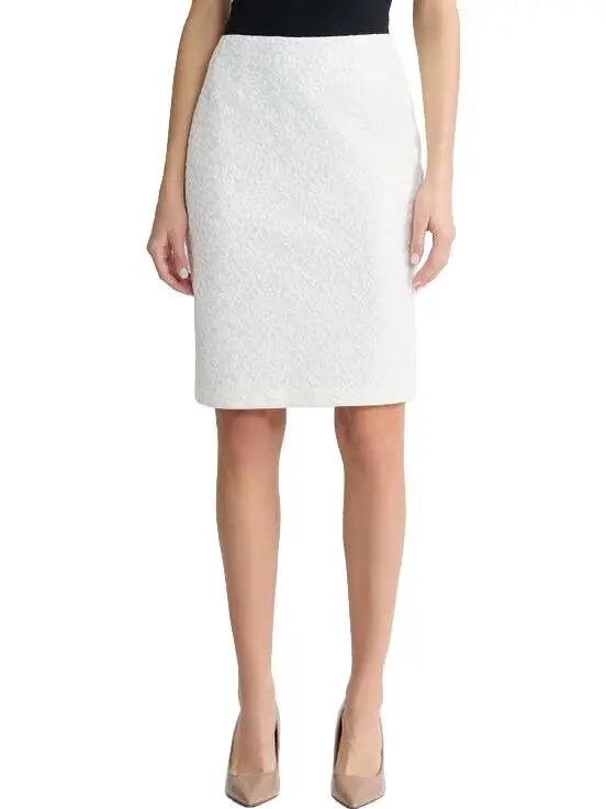 KASPER Lace Slim Skirt - Lily White