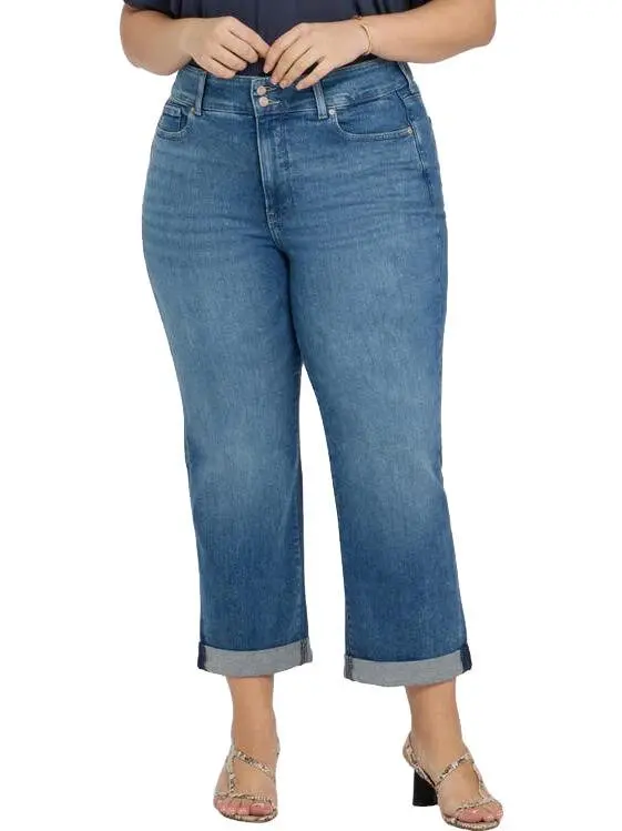 NYDJ Bailey High-waist Crop Relaxed Straight-leg Jeans - Breezy Palms