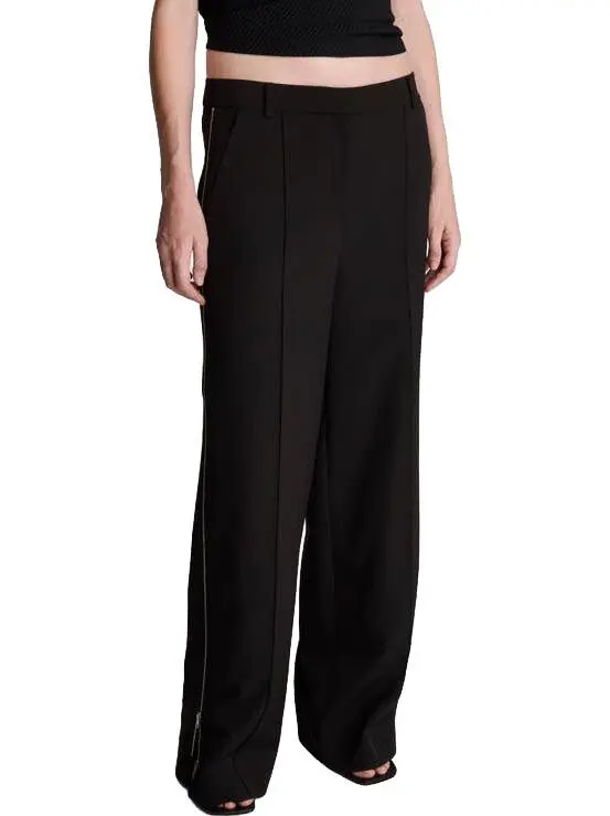 KENNETH COLE High Waist Pintuck Wide Leg Pants - Black