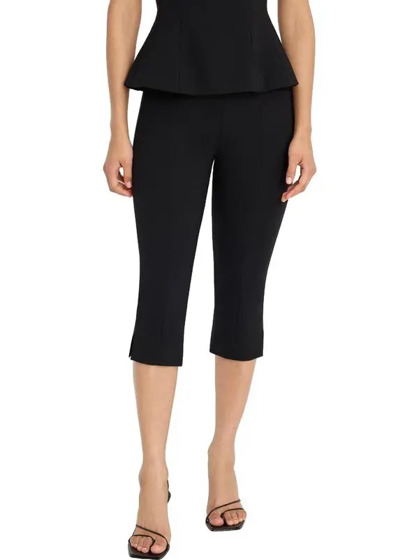 Good American Soft Stretch Pull-on Ponte Capris - Black001