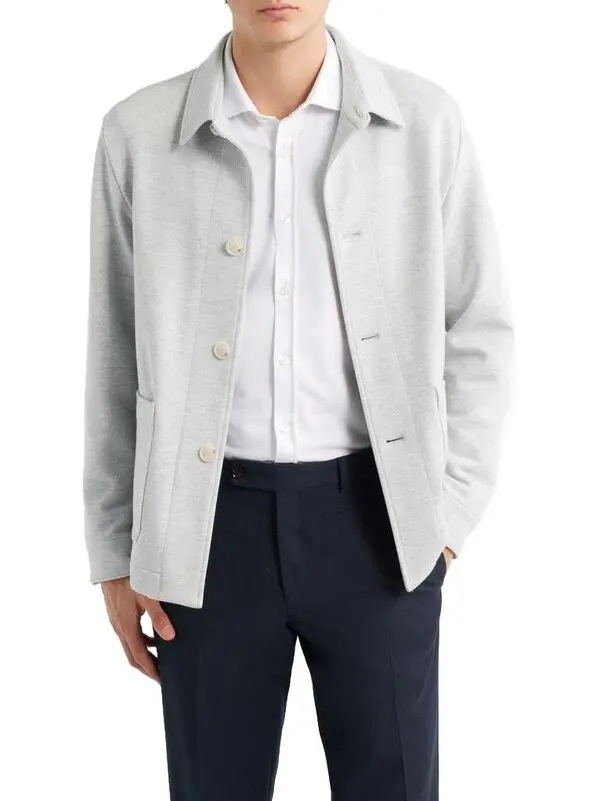BOSS Carper Knit Shirt Jacket - Silver