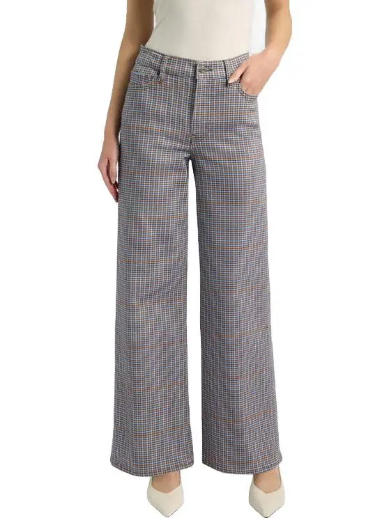 FRAME Le Slim Palazzo High-waist Wide-leg Jeans - Chestnut Houndstooth