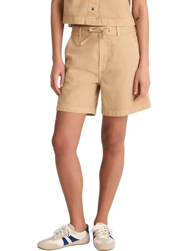 Madewell Drawstring Airy Denim Shorts - Fawn