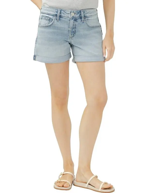 SILVER JEANS CO. Mid-rise Denim Boyfriend Shorts - Boogie