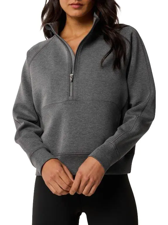 Greyson Kristina Mélange Half-zip Sweatshirt - Smoke Heather