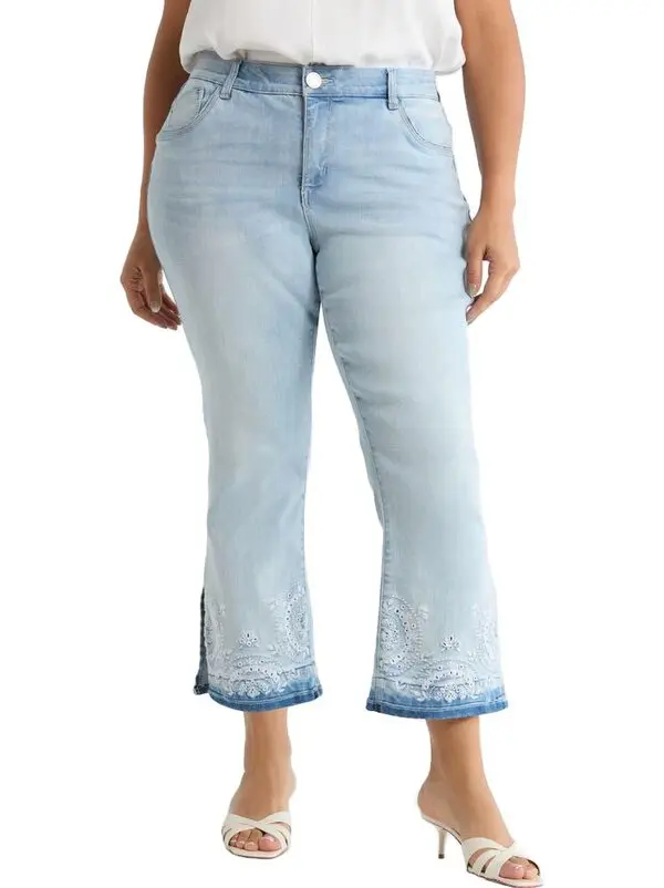 Wit & Wisdom Bennett High Waist Ankle Bootcut Jeans - Powder Blue Artisanal