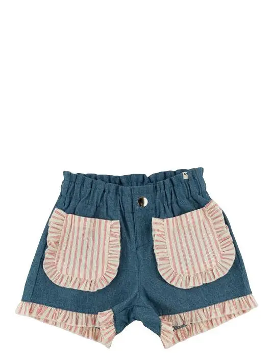 OH BABY! Denim Libby Ruffle Short - Medium Wash