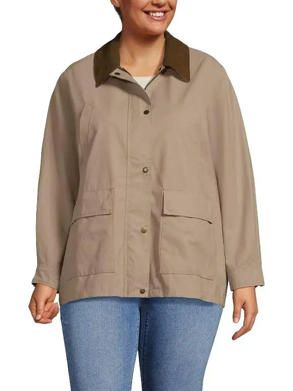 LANDS' END Waxed Barn Jacket - Soft Almond