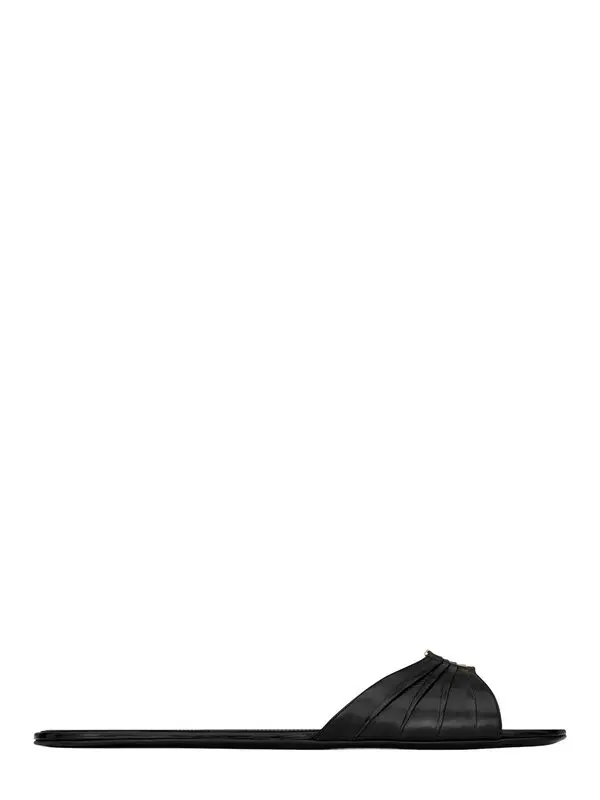 Saint Laurent Babylone Leather Sandals - Black