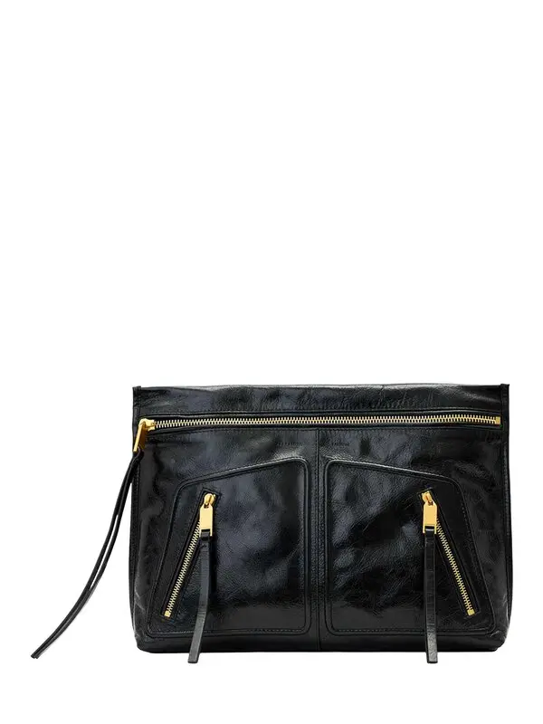 ALLSAINTS Jean Rey Leather Pouch - Black