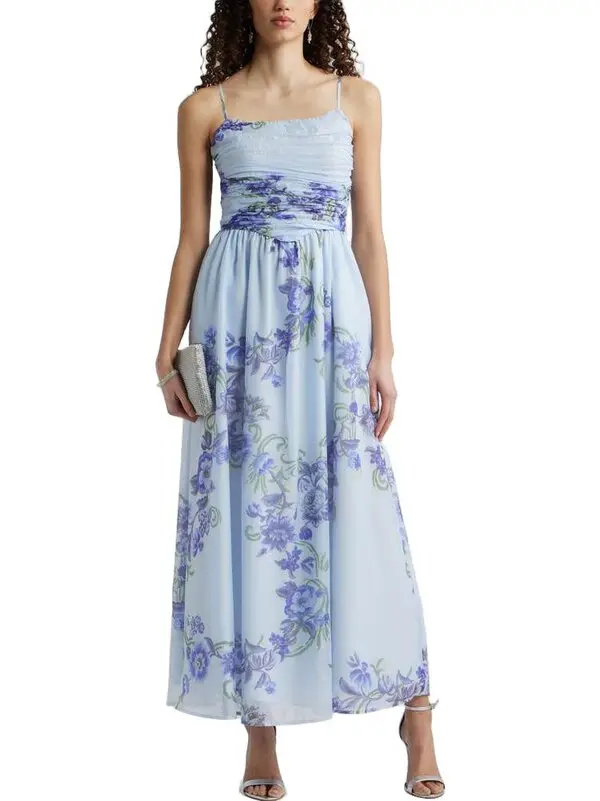 Chelsea28 Floral Organza Party Dress - Blue Savannah Boho