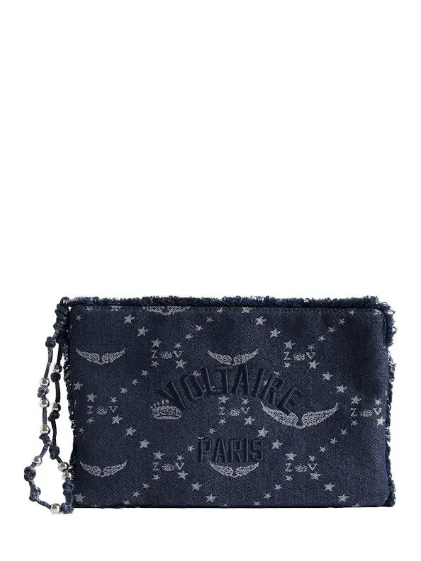 Zadig&Voltaire Angel Monogram Denim Pochette - Silent