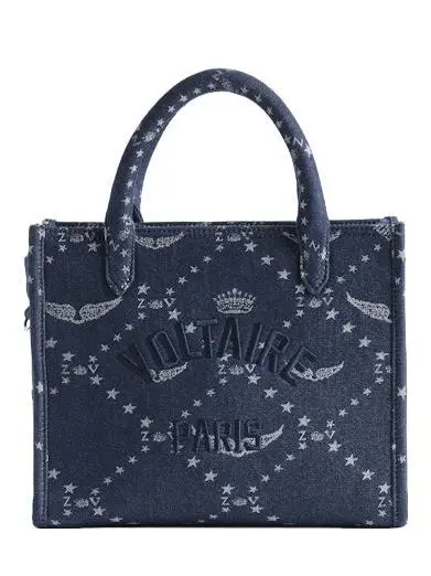 Zadig&Voltaire Angel Xs Monogram Denim Tote - Silent