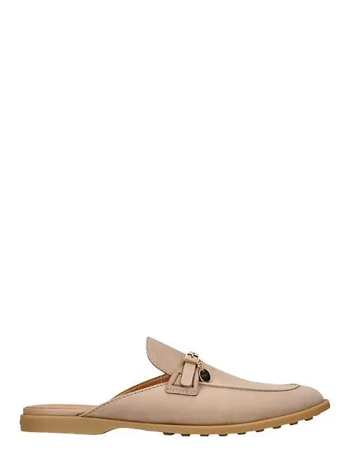 TOD'S Leather Loafer Mules - Pale Pink