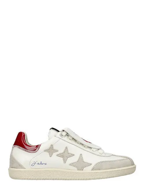 DUKE + DEXTER Plus Duke Kiss Leather Trainers - White/red