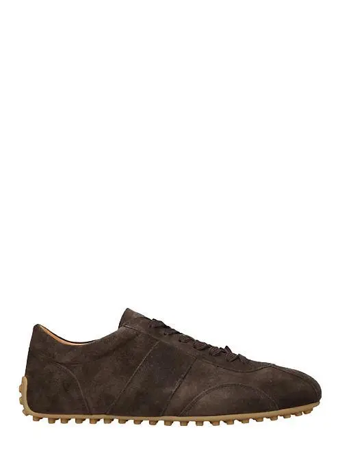 TOD'S Allacciata Cassetta Suede Trainers - Dark Brown