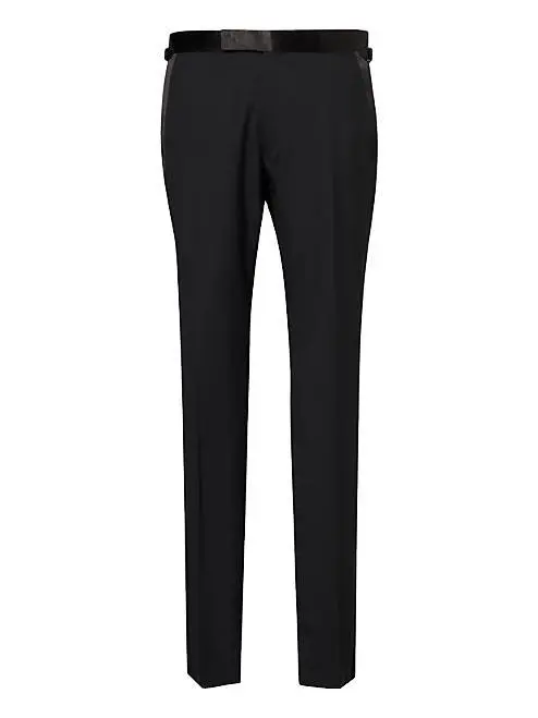 TOM FORD Tailored-fit Wool Evening Trousers - Black