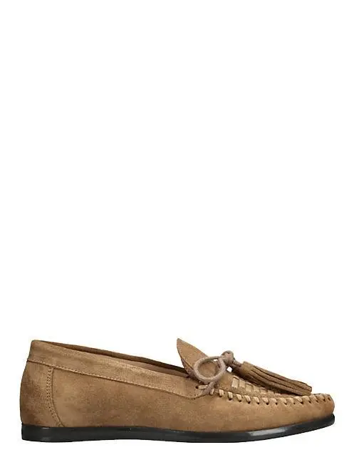 Steve Madden Yaira Tassel Suede Loafers - Taupe
