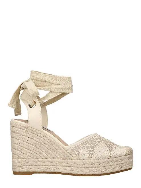 Steve Madden Osborn Woven Wedge Sandals - Cream