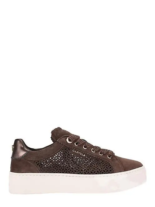 Carvela Caprese Laser Suede Trainers - Brown