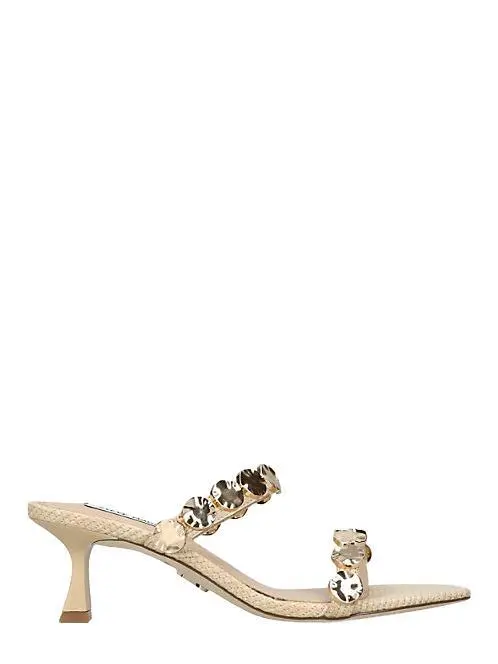 Steve Madden Annika Heeled Leather Sandals - Beige