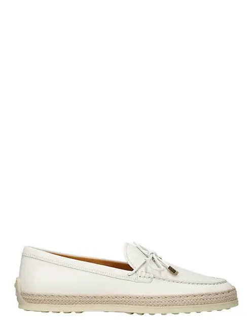 TOD'S Laccetto 92k Leather Loafers - White