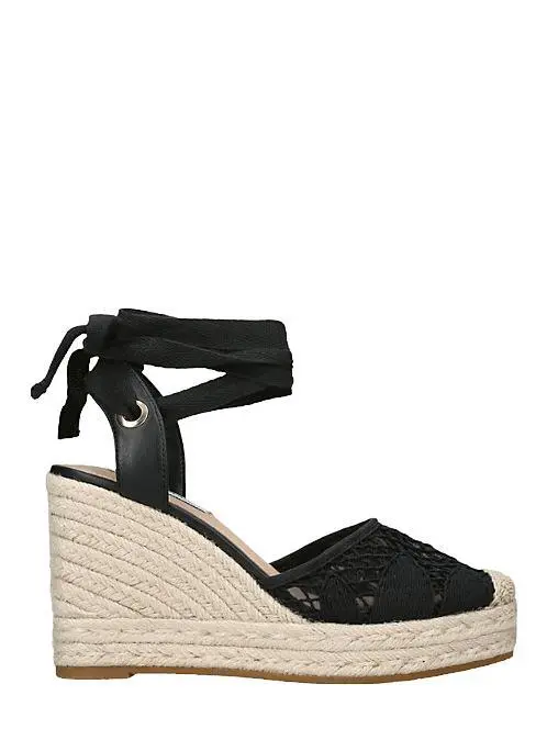 Steve Madden Osborn Woven Wedge Sandals - Black
