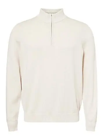 G/fore Quarter-zip Stripe-collar Cotton-blend Jumper - Pumice