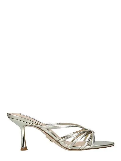 Steve Madden Edna Heeled Leather Sandals - Champagne