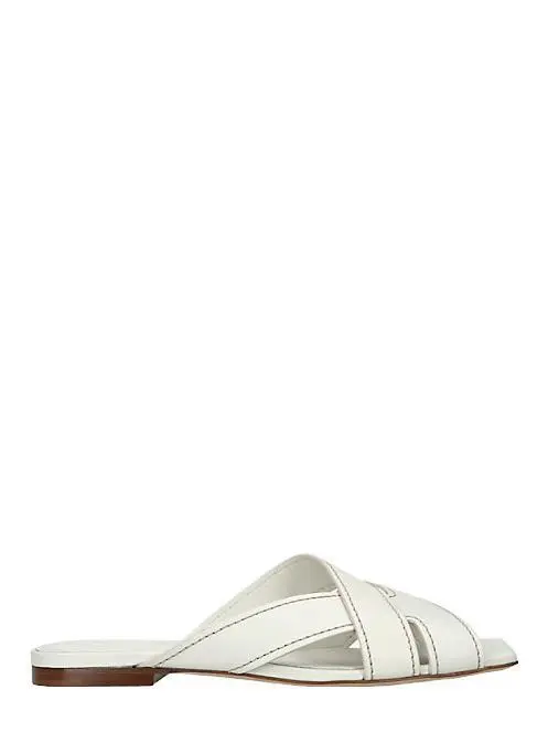 TOD'S Intrecciato Leather Sandals - White