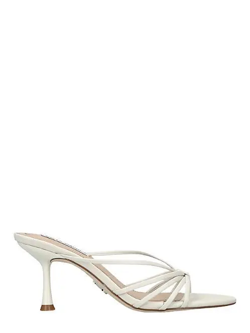 Steve Madden Edna Heeled Leather Sandals - White