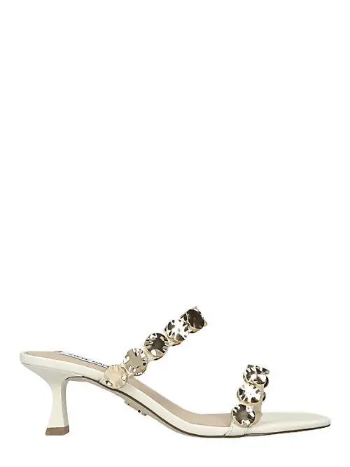 Steve Madden Annika Heeled Leather Sandals - White