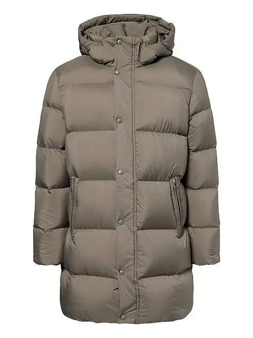 ARNE Hooded Mid-length Puffer Parka Jacket - Olive