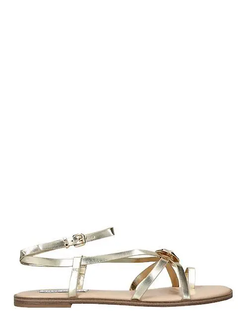 Steve Madden Napa Valley Flat Faux-leather Sandals - Gold