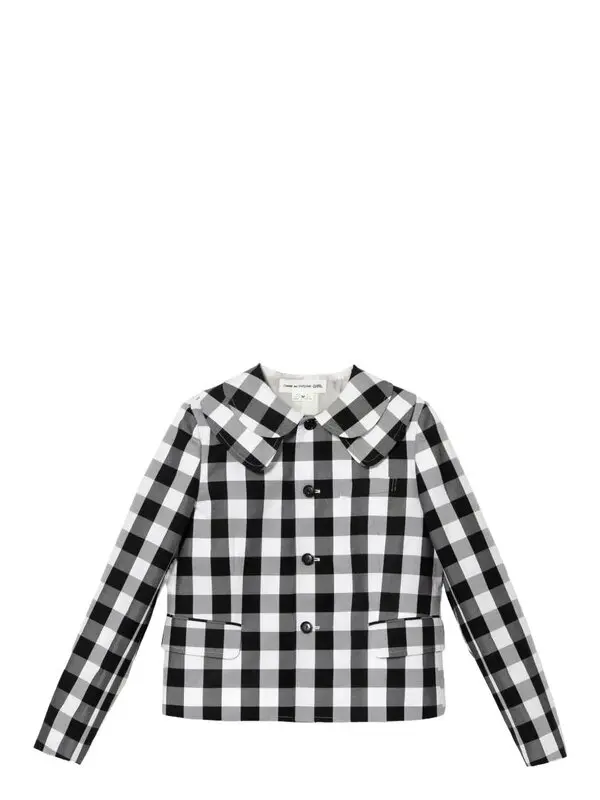 Comme Des Garçons Gingham Collared Jacket - Black