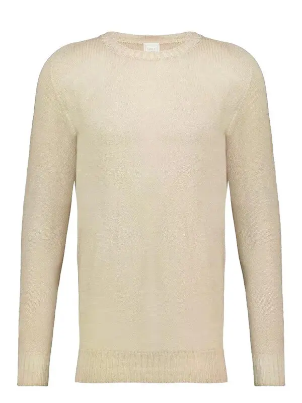 120% Lino Safari Knitted Long-sleeve Sweater - Neutrals