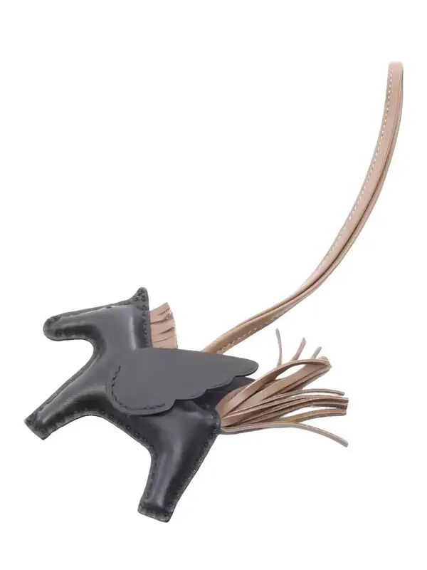 Hermès Pegasus Leather Bag Charm - Black