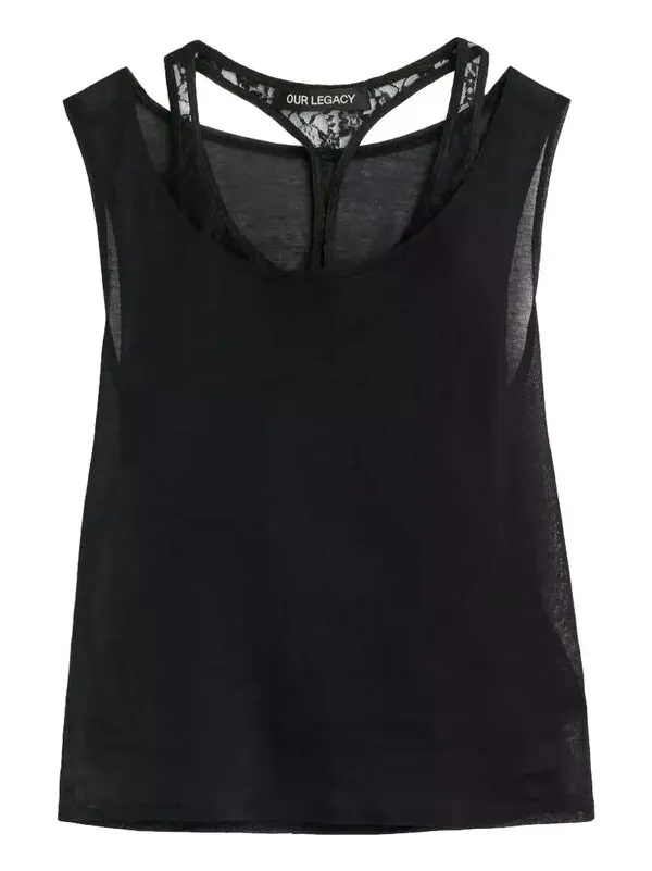 Our Legacy Lace-trimmed Reversible Tank Top - Black