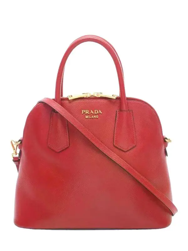 Prada 2000s Saffiano Leather Tote Bag - Red