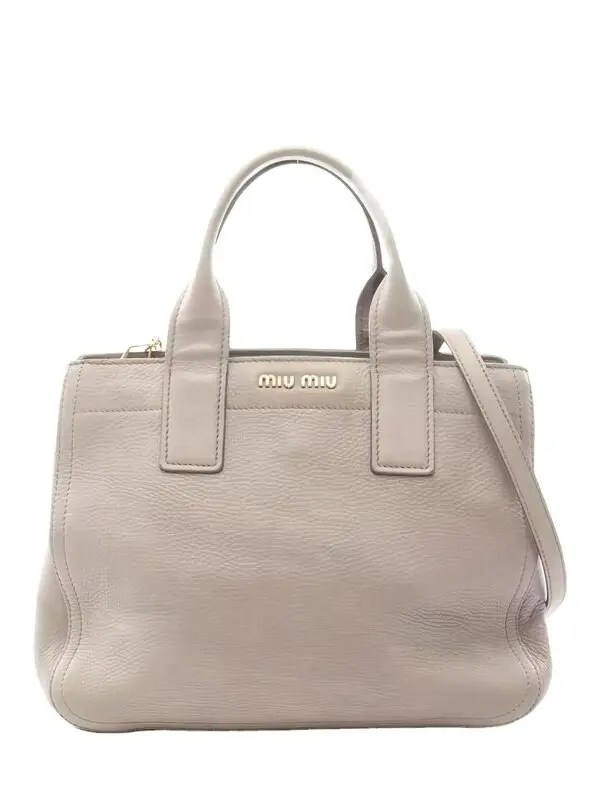 Miu Miu 2010s Leather Handbag - Neutrals