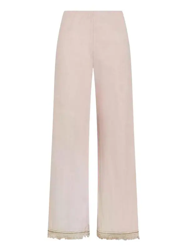 Seventy Fringed-detail Linen Trousers - Neutrals