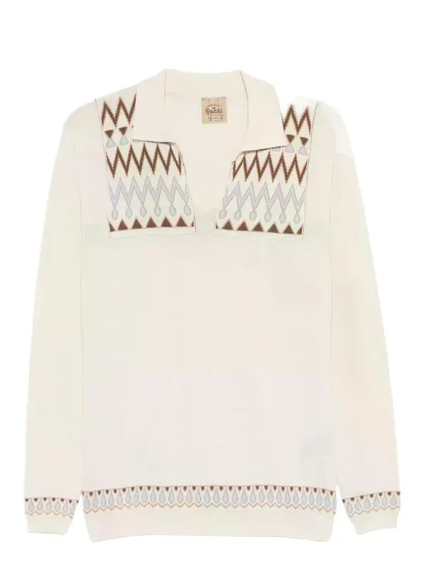 RAKKI Geometric-patter Polo Shirt - Neutrals