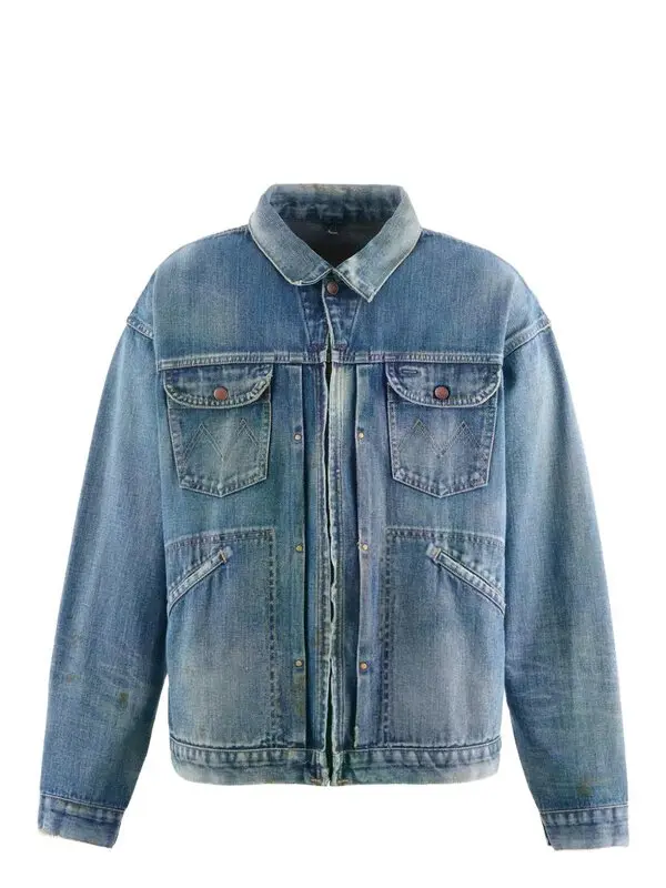 SAINT MXXXXXX Elasticated Denim Jacket - Blue