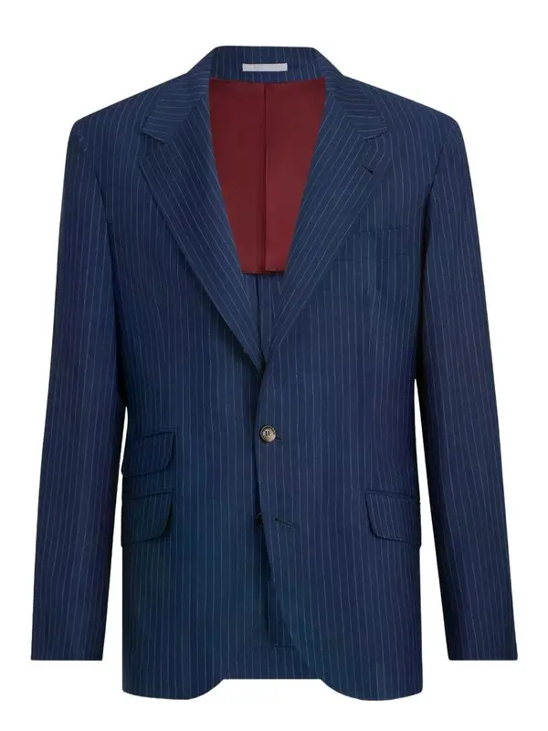 Brunello Cucinelli Pinstripe Blazer - Blue