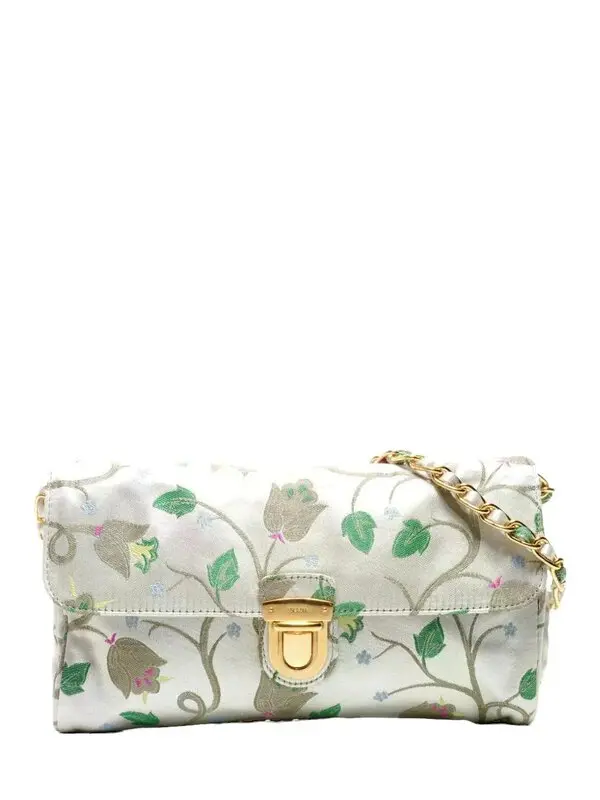 Prada Brocade Floral-pattern Shoulder Bag - Grey